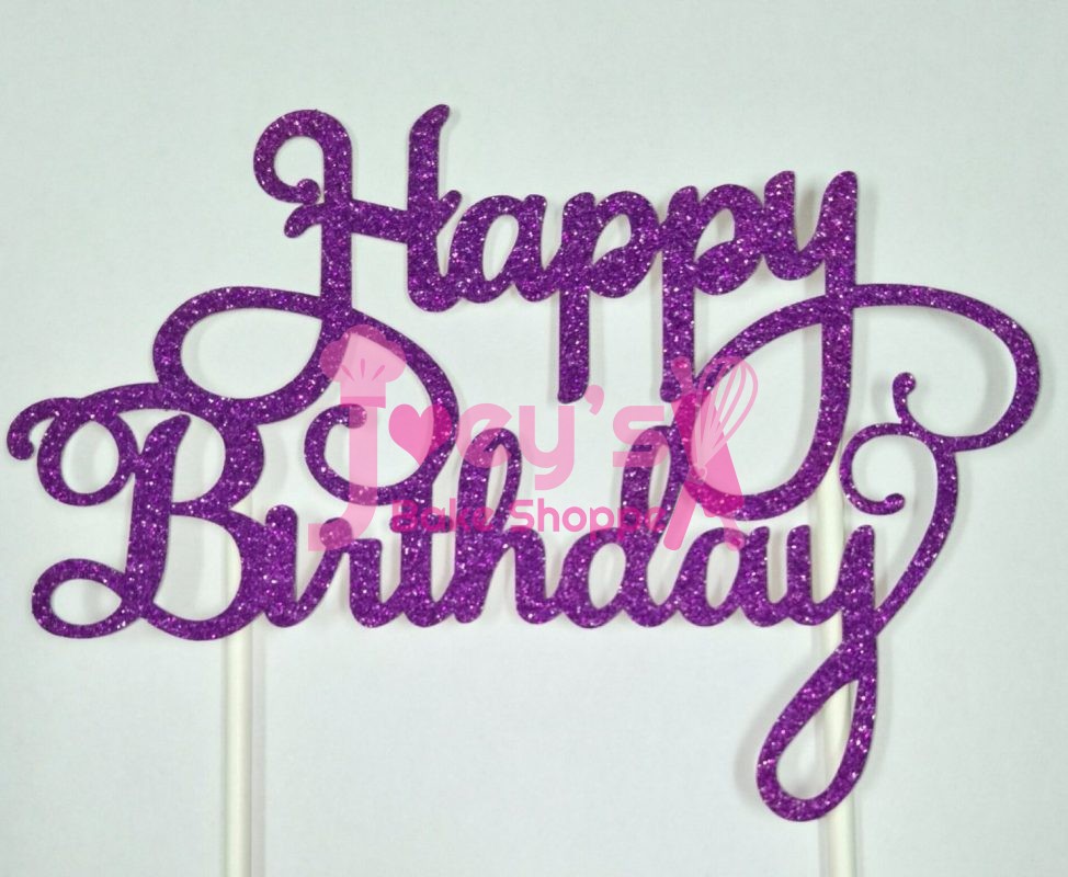 Purple Happy Birthday Cake Topper – Joey's Bake Shoppe