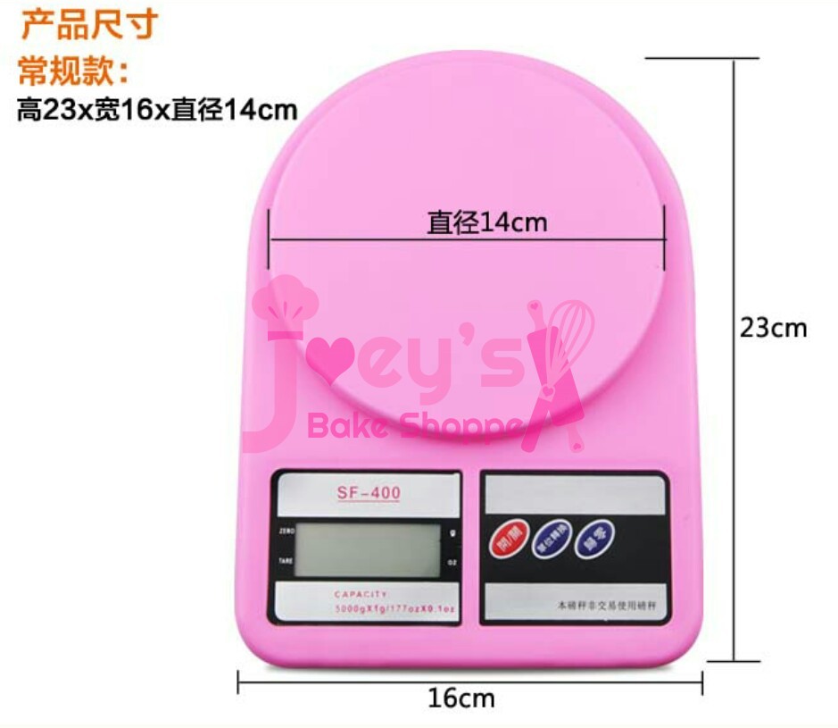 Pink Digital Kitchen Weighing Scale Up To 5 Kg – Joey's Bake Shoppe